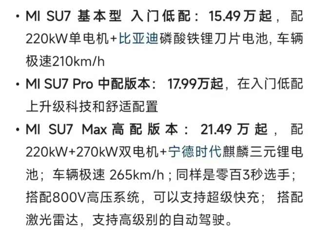 小米SU7引领市场，15.49万起售价是否会吸引你？_车家号_发现车生活_汽车之家