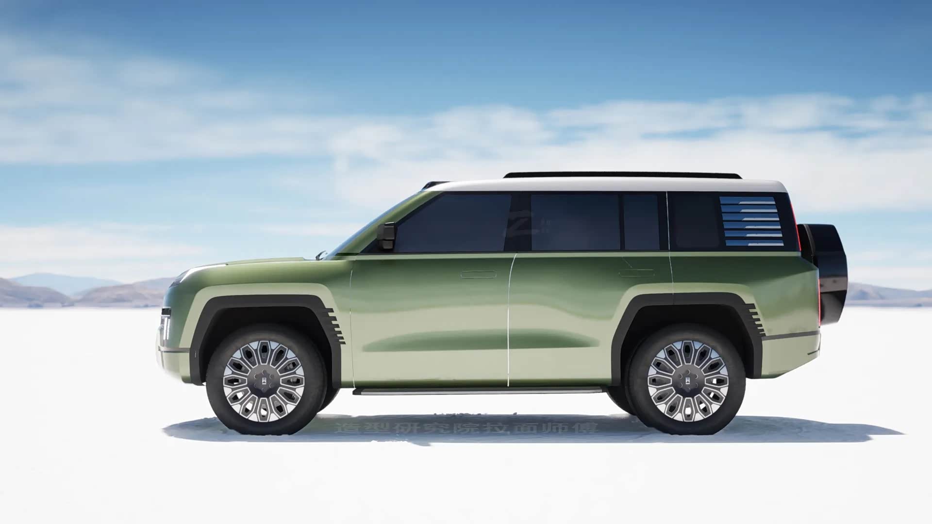 比亚迪仰望R1再曝“军绿色”渲染图，比路虎卫士大气剑指奔驰G50_车家号_发现车生活_汽车之家