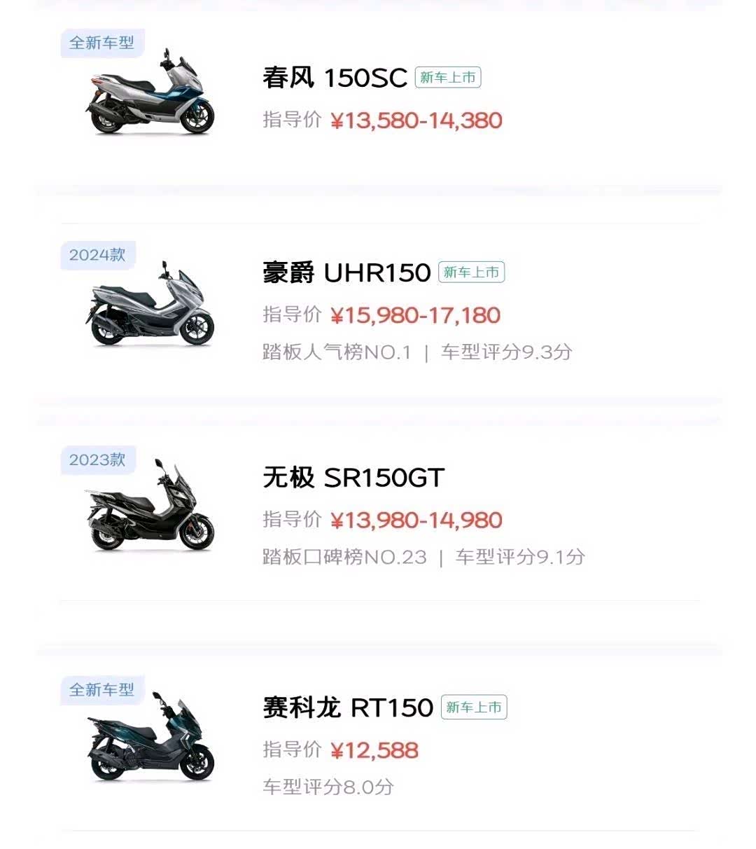 春风150SC售价13580元起，与无极SR150GT竞争，你会怎么选？_车家号_发现车生活_汽车之家